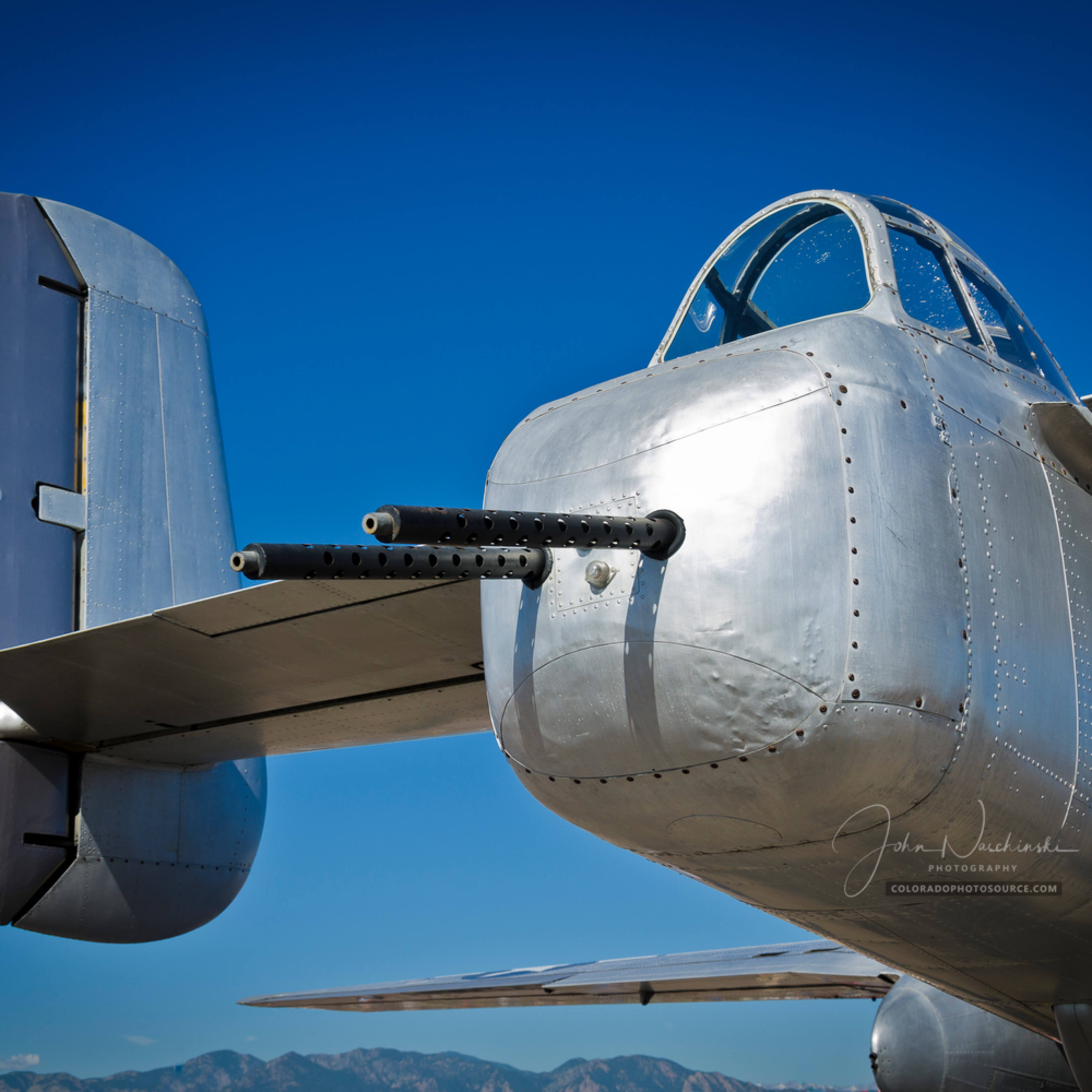 Photo of Tail Gunner Turrets on B-25 Bomber