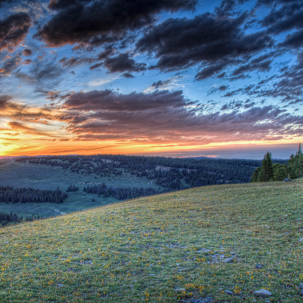 Photo of Sunset at Burgess Overlook, Bighorn Mountains, Wyoming