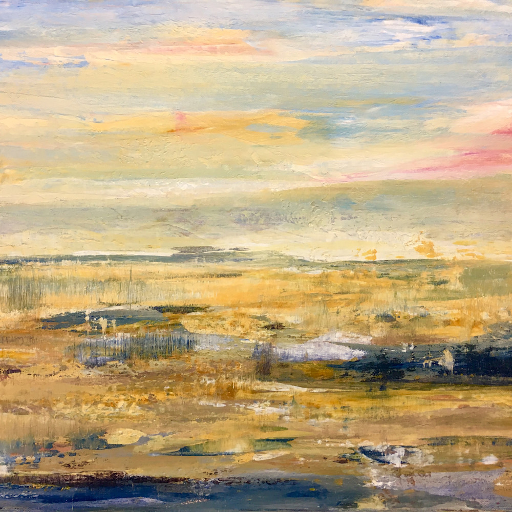 Marsh in Fall abstract landscape painting