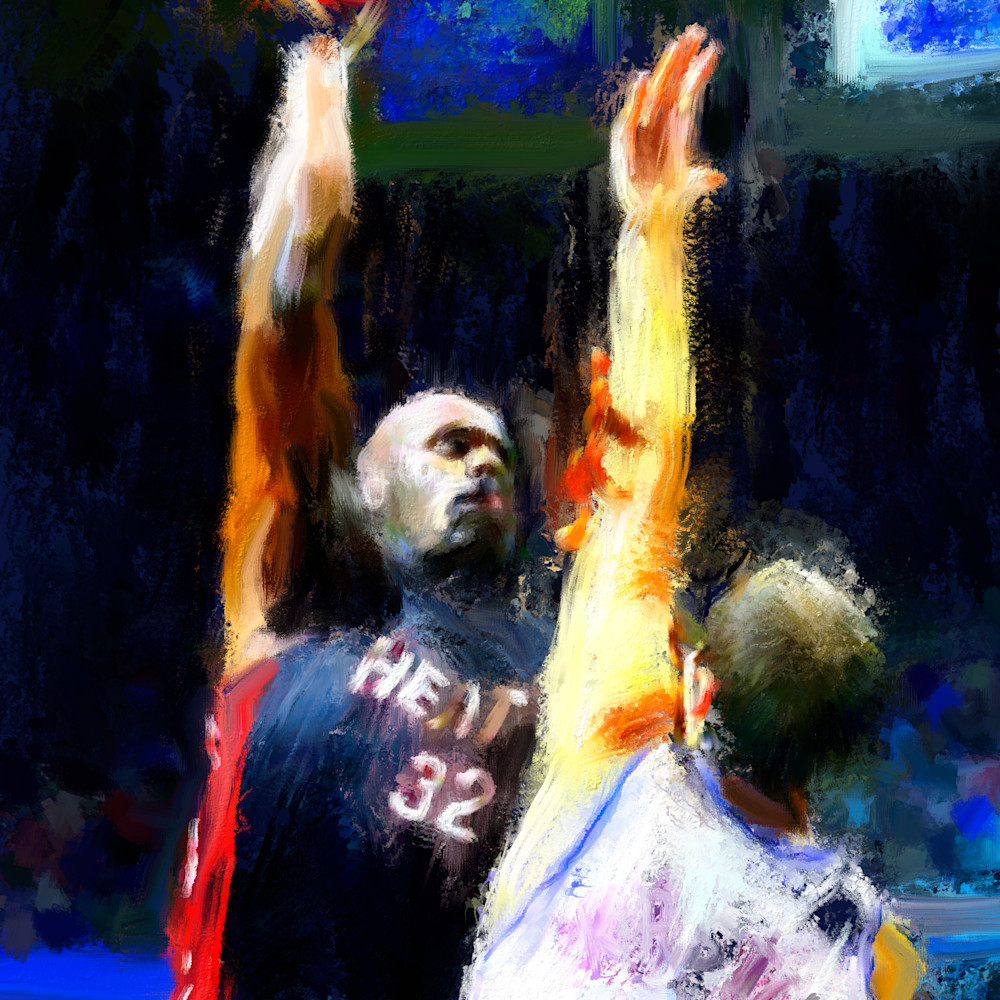 Shaq basketball painting | Sports Artist Mark Trubisky | Custom Sports Art