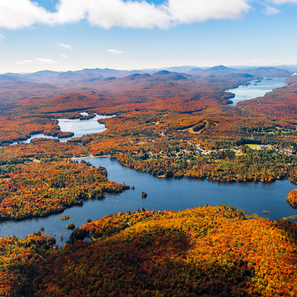 Indian Abanakee Adirondack Lake Fall Aerial Photography Art | Kurt ...
