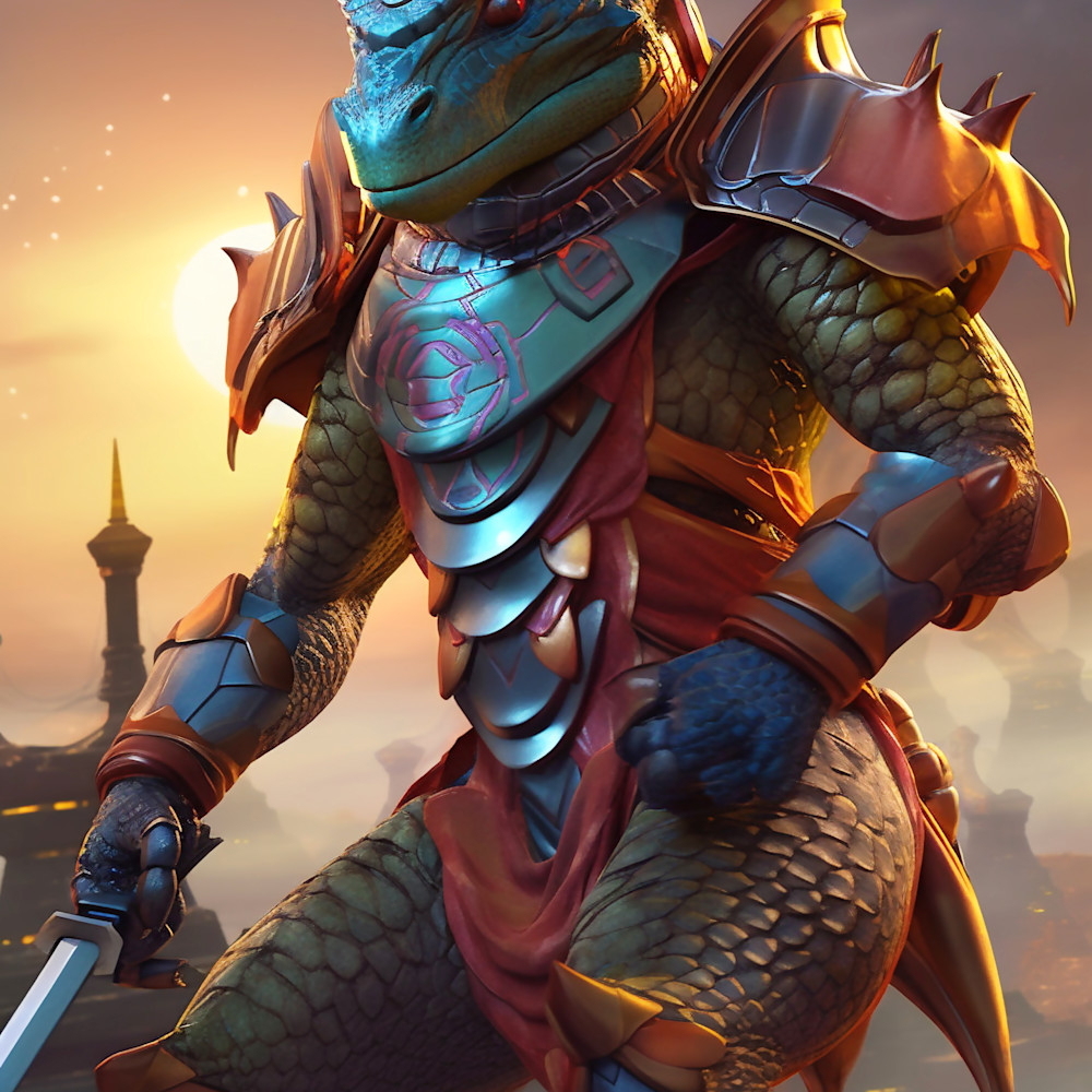 Lizard Soldier 3 Art | Color 1 Photo