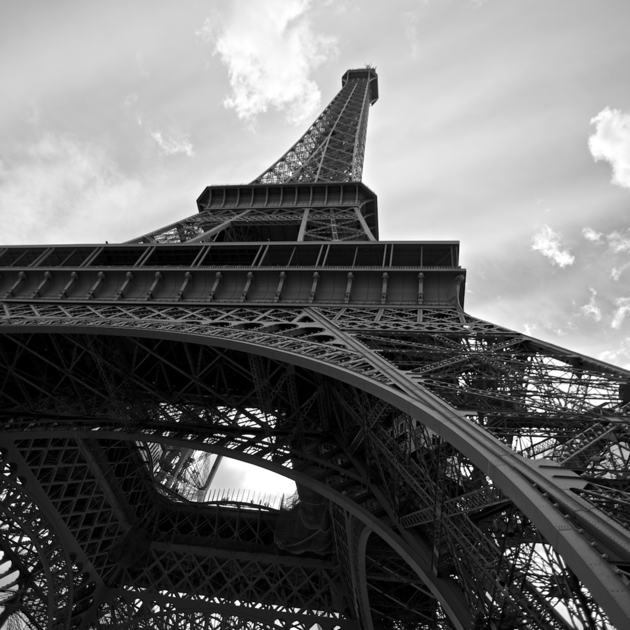 Eiffel Perspective - Eiffel Tower Paris France | Black & White