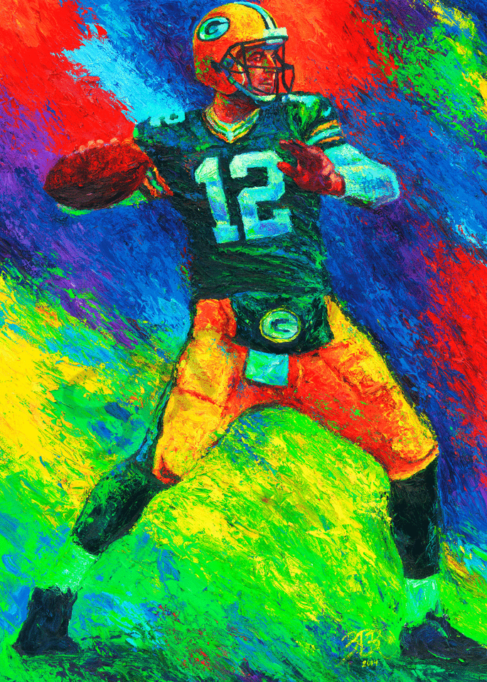 Aaron Rodgers Art | AMERICA'S ARTIST: The Art of BRENT BENGER