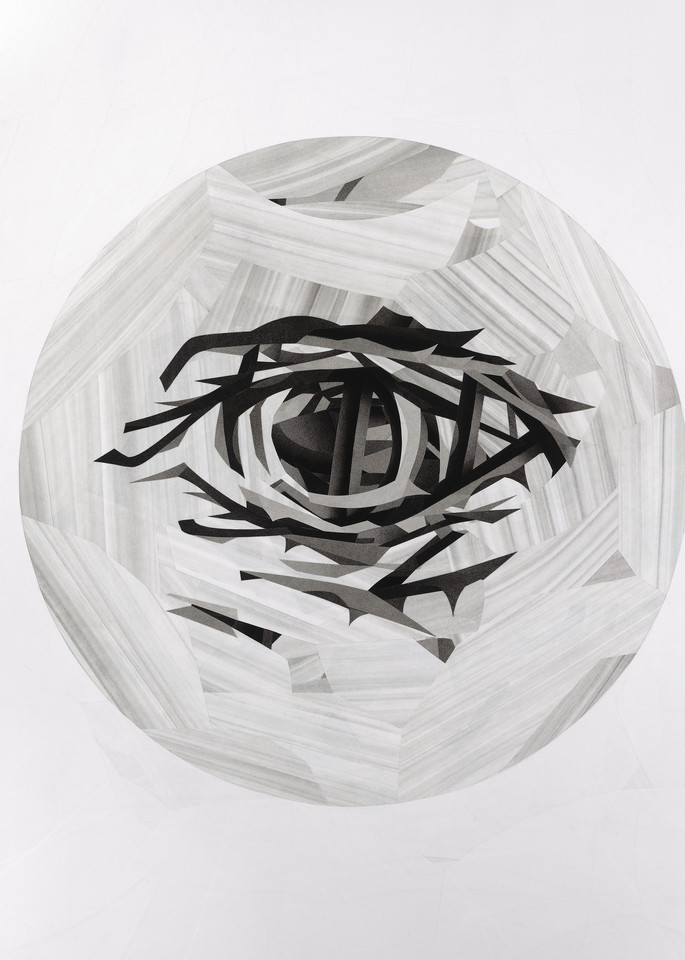 Oracle eye abstract collage art by Daniel Voelker