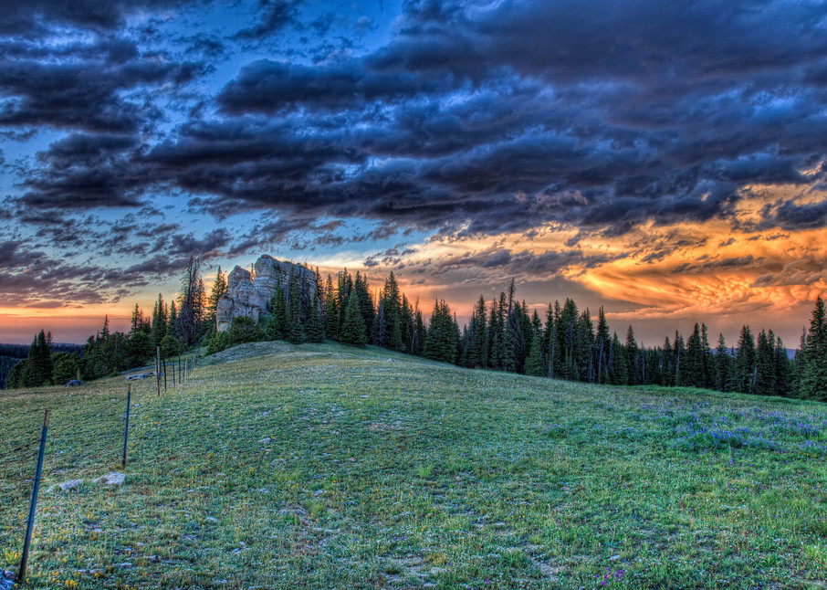 Another Photo of Sunset at Burgess Overlook, Bighorn Mountains, Wyoming