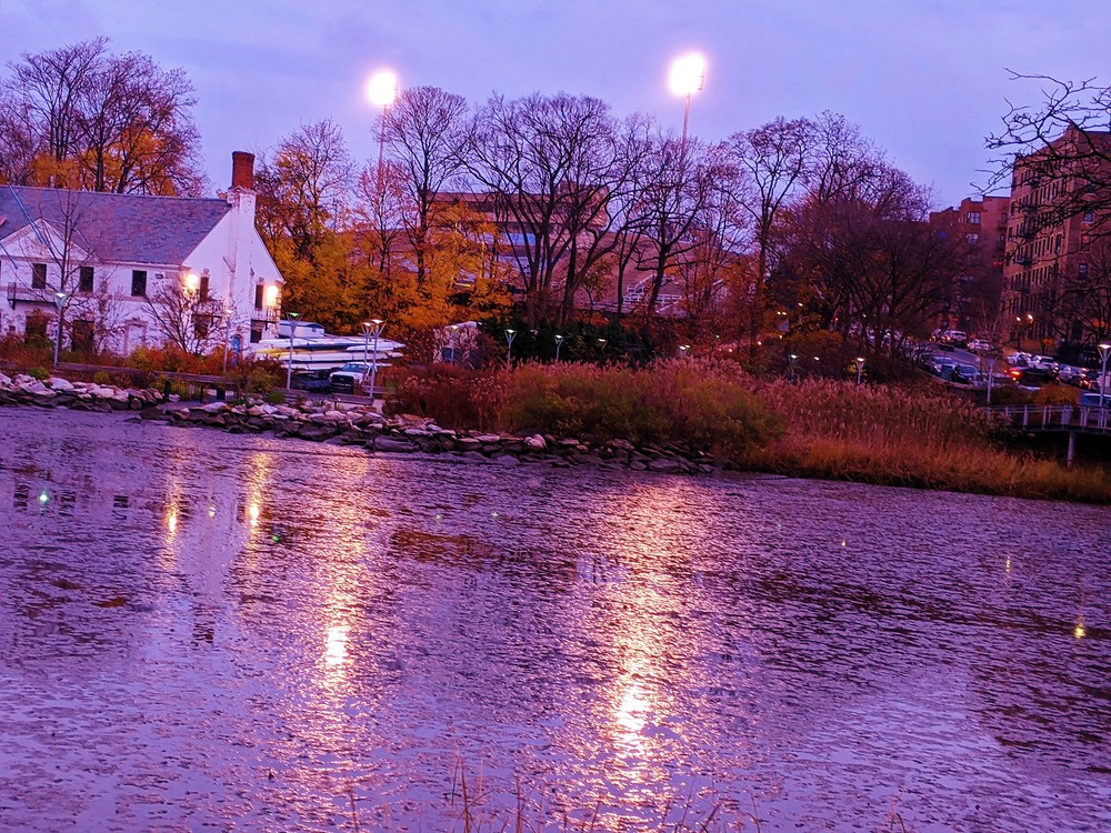 The Boat House At Sunset At Inwood Park Art Lencicio