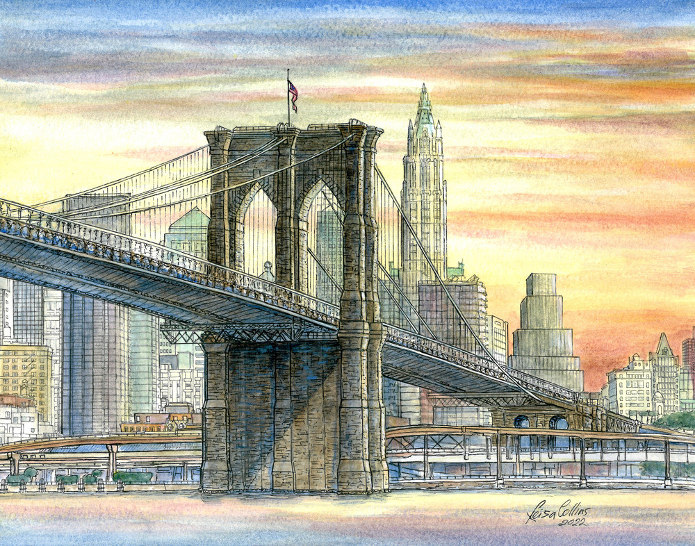 brooklyn bridge drawing