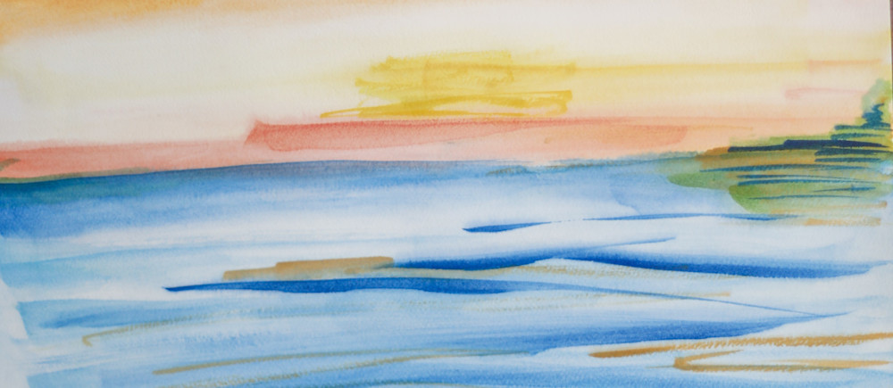 ocean sunset drawing