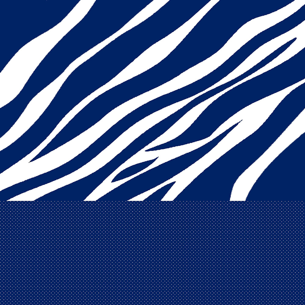 Zebra Royal Blue White Stash All Tote Art | debfrederick