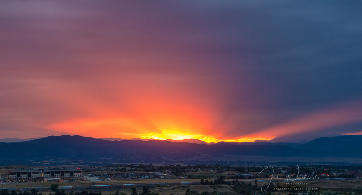 Vivid Sunset Photo of The Colorado Front Range Mountains