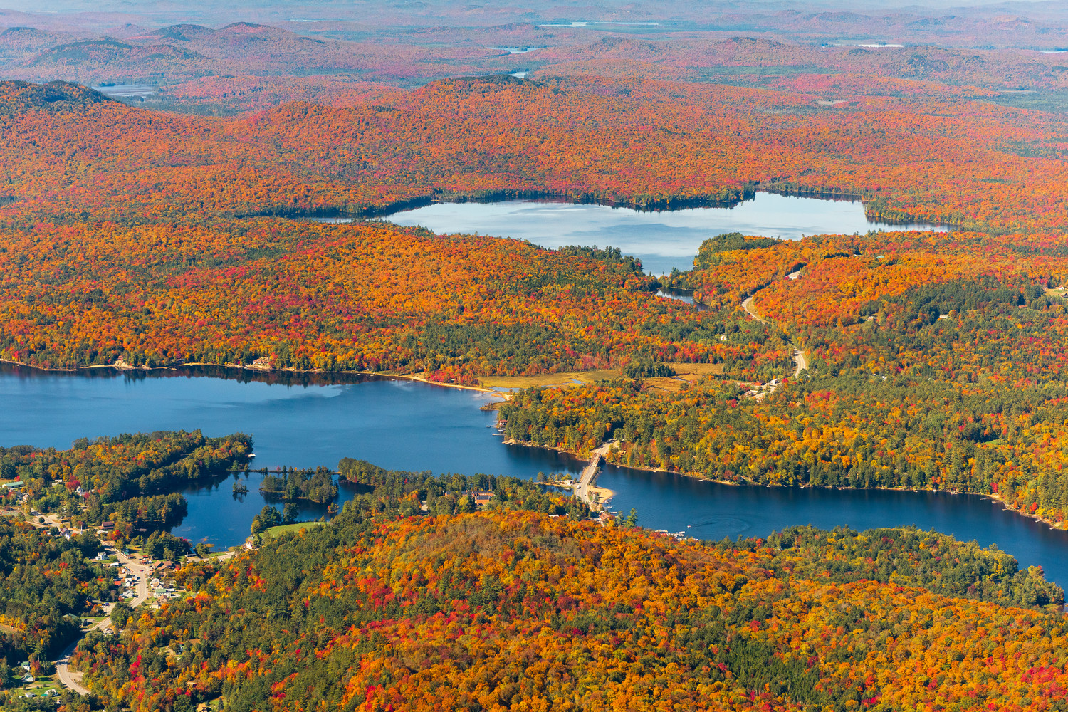 Long Lake And Lake Eaton Fall Aerial Photography Art | Kurt Gardner ...