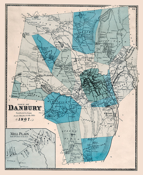 Map of Danbury, Connecticut