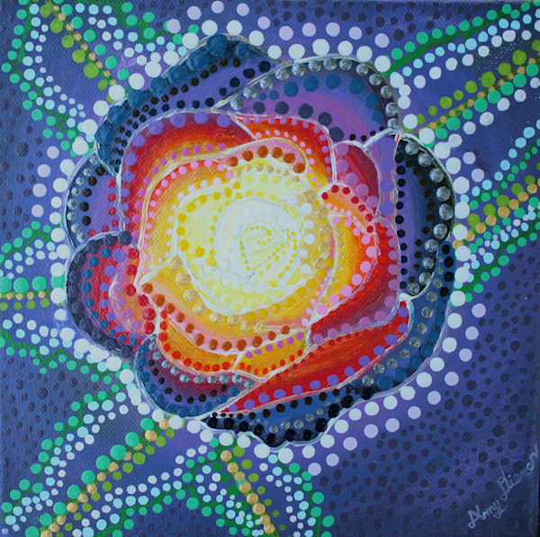 Psychedelic Flower Dot Art Prints