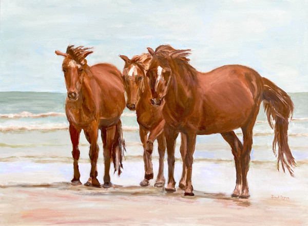 Three Corolla Mares Print, JAnet Ogren