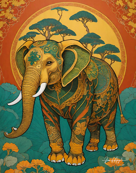 Golden Elephant Art | Joan of Angels