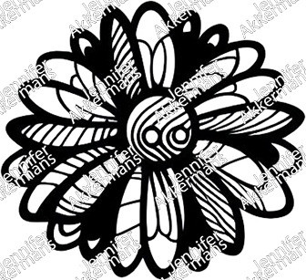 Funky Flower 44 - Digital Stencil svg file for gel printing, mixed ...