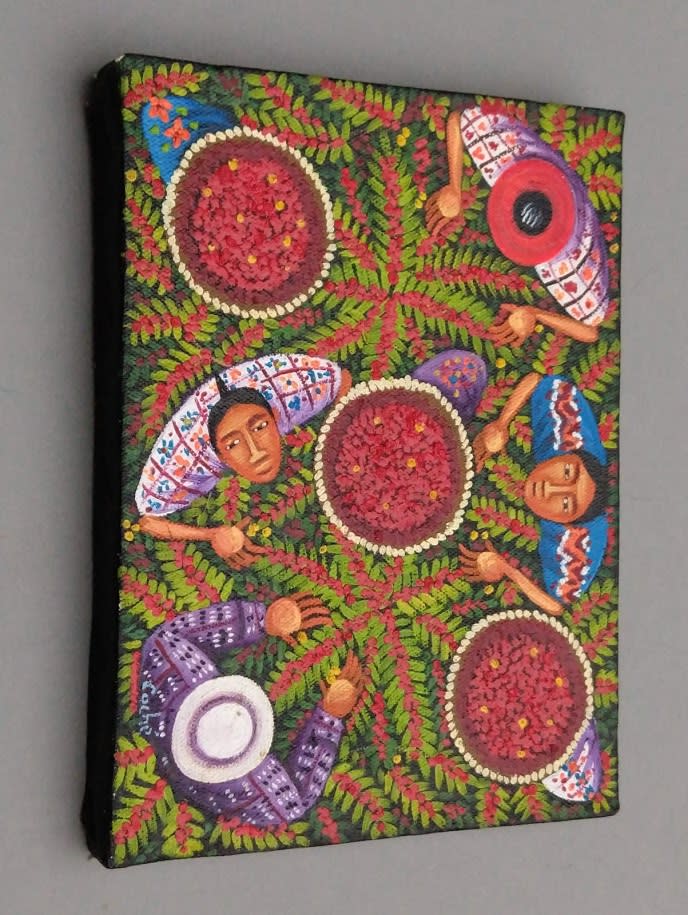 Harvesting Coffee By Gregorio Coche Mendoza 6x8 1 Art | GuateMaya Art ...
