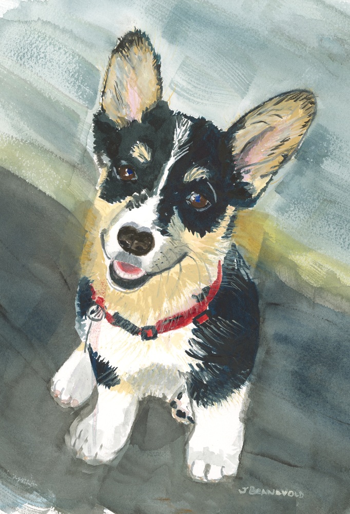 Toby The Corgi Puppy Art | Encore Art Inc